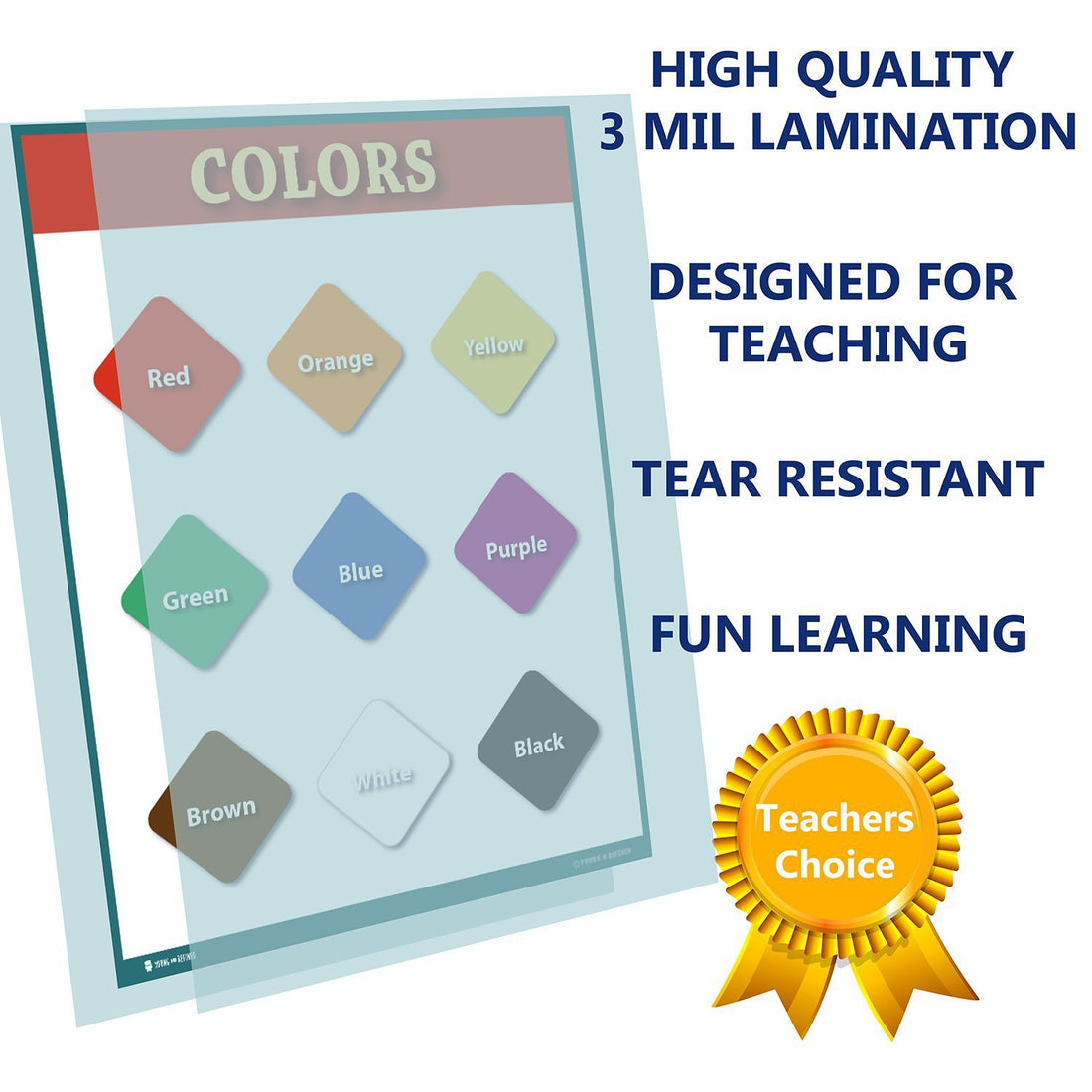 Learning Colors Preschool Chart Laminated Classroom Teacher Poster ...