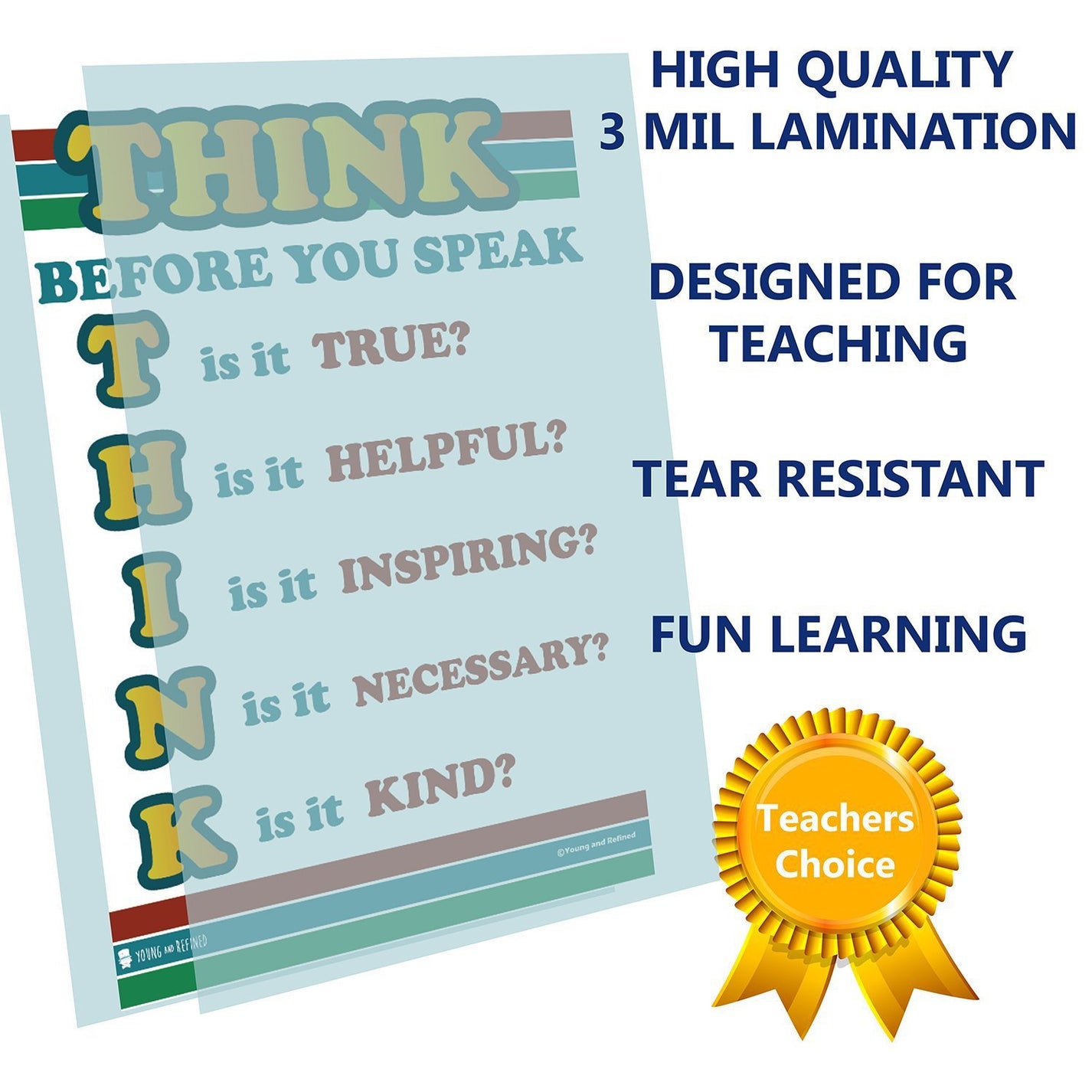 Motivational Think Before You Speak Chart Laminated Classroom Poster ...