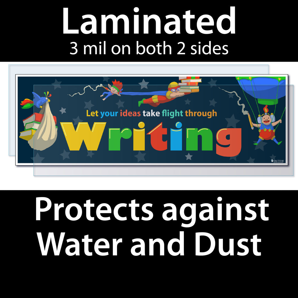 Reading and Writing Banners for Classroom 4 pack of Laminated posters ...