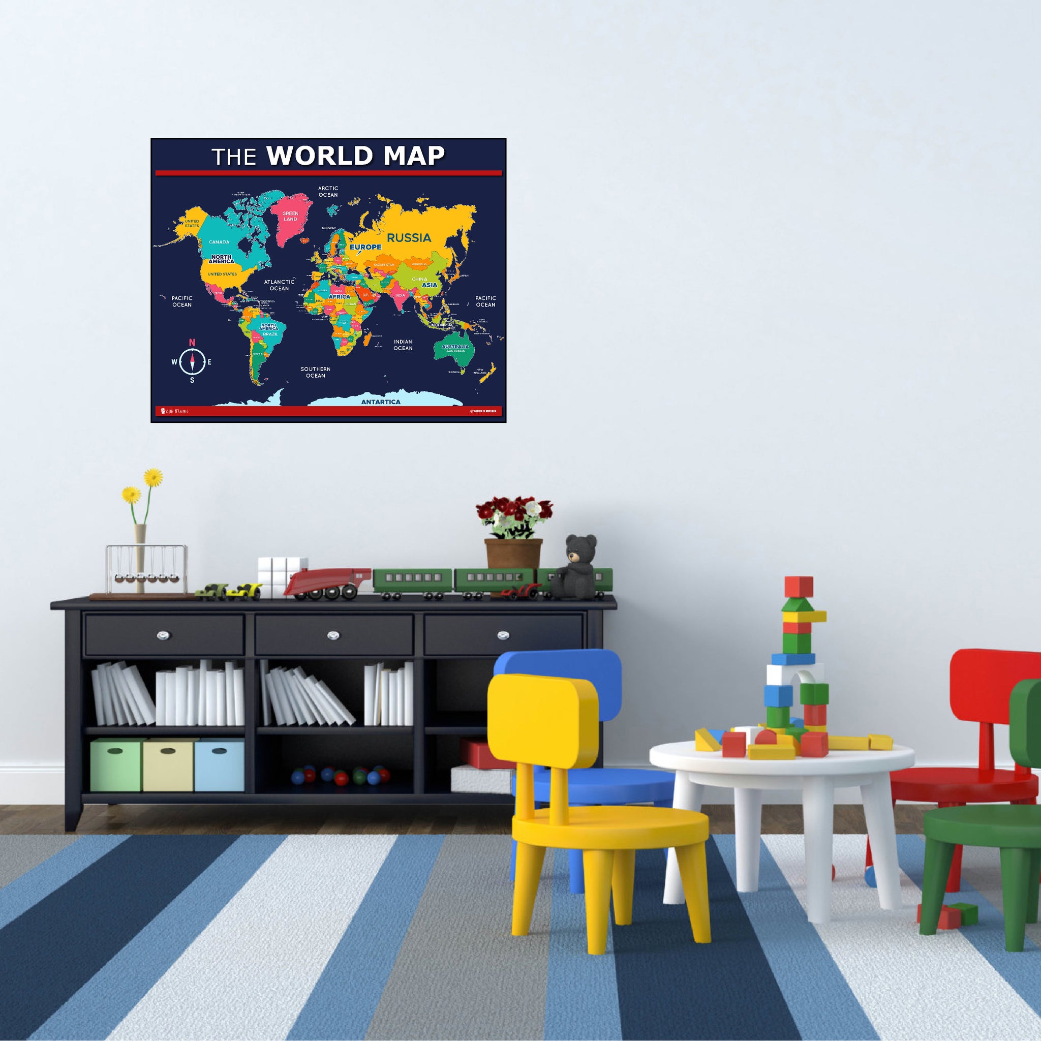 World map poster for kids Laminated – Young N' Refined